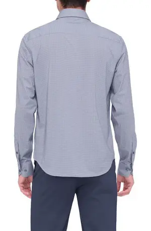 Bugatchi James Ooohcotton® Microcheck Button-up Shirt - Camel
