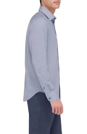 Bugatchi James Ooohcotton® Microcheck Button-up Shirt - Camel