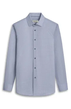 Bugatchi James Ooohcotton® Microcheck Button-up Shirt - Camel