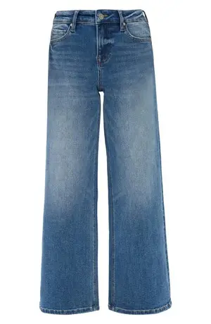 BAYEAS Lisa Ankle Wide Leg Jeans - Medium Blue