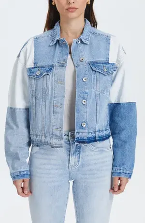 BAYEAS Patchwork Denim Trucker Jacket