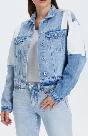 BAYEAS Patchwork Denim Trucker Jacket