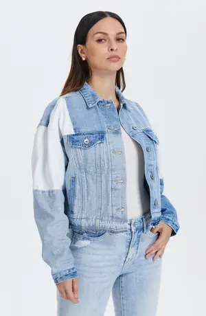 BAYEAS Patchwork Denim Trucker Jacket