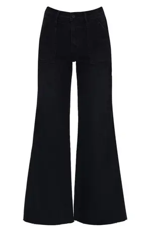 BAYEAS High Waist Wide Leg Jeans - Black Rock