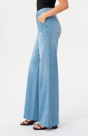 BAYEAS High Waist Wide Leg Jeans - Light Blue