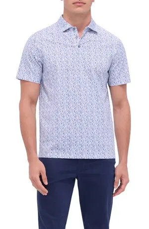 Bugatchi Victor Ooohcotton® Cocktail Print Polo - Cobalt