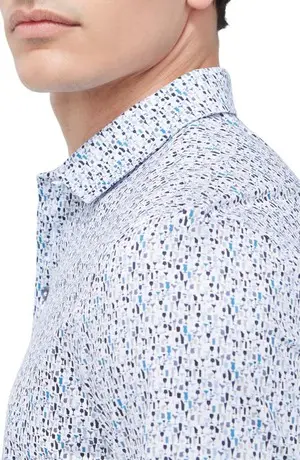 Bugatchi Victor Ooohcotton® Cocktail Print Polo - Cobalt