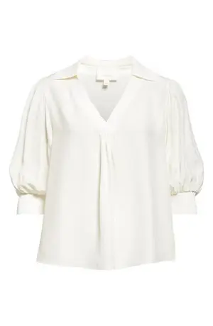 Cinq À Sept Weldon Collar Silk Top - Ivory