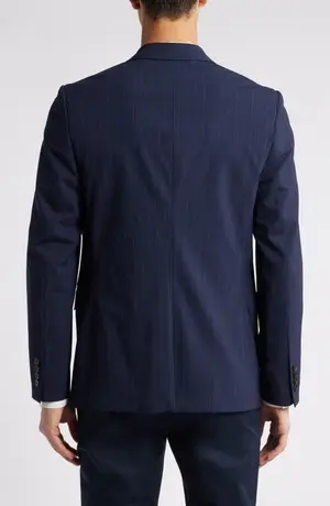Theory Chambers Pinstripe Wool Blend Blazer - Nav