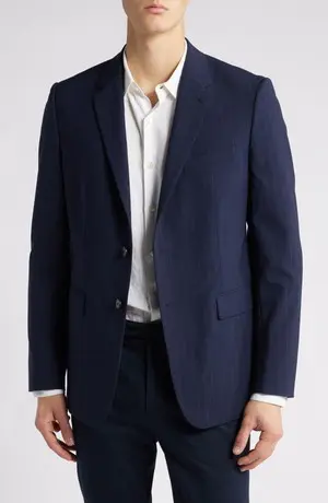 Theory Chambers Pinstripe Wool Blend Blazer - Nav