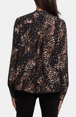NYDJ Tie Neck Button-up Shirt