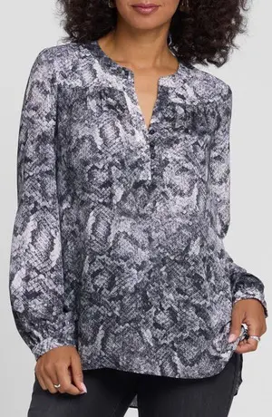 NYDJ Trinity Tunic Top - Snake Gray
