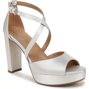 Naturalizer Melody Platform Sandals - Pearl White