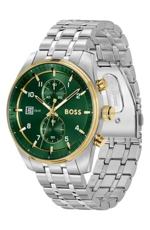 BOSS Skytraveller Chronograph Bracelet Watch - Green
