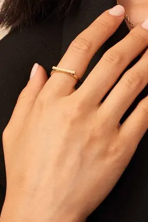 ORADINA 14k Gold Bar Ring - Rose Gold