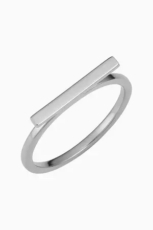 ORADINA 14k Gold Bar Ring - White Gold