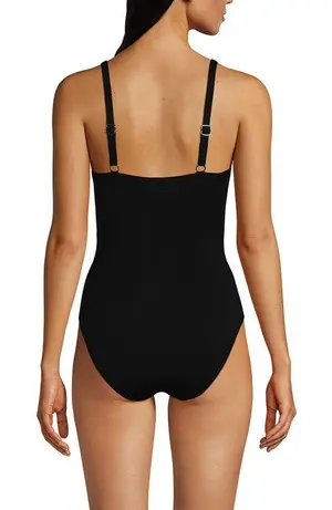 LANDS' END Chlorine Resistant Sculpting Draped One Piece Swimsuit