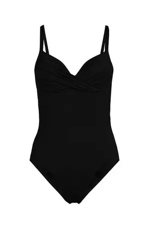 LANDS' END Chlorine Resistant Sculpting Draped One Piece Swimsuit
