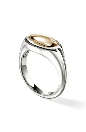 John Hardy Sterling And 14k Gold Pebble Ring - Silver