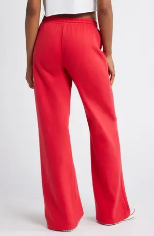 Bp. Wide Leg Fleece Sweatpants - Red Lipstick