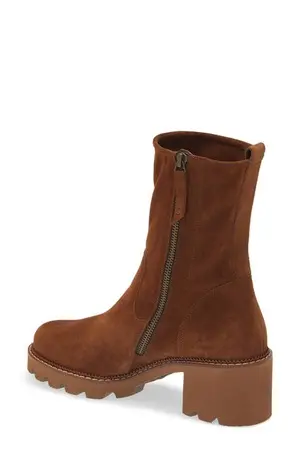 Paul Green Wanda Lug Sole Utility Boots - Toffee Soft Suede