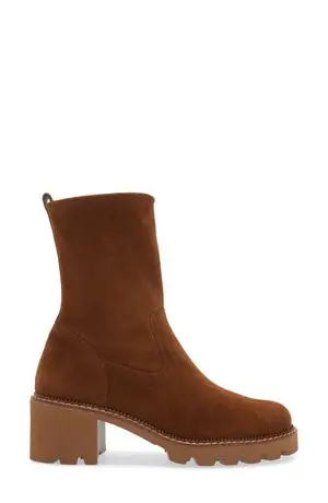 Paul Green Wanda Lug Sole Utility Boots - Toffee Soft Suede