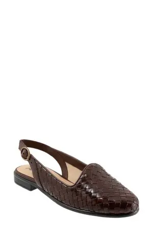 Trotters Lea Slingback Flat - Dark Brown