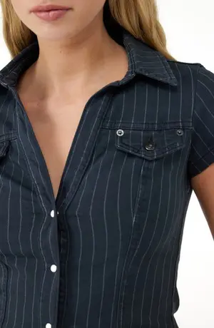 BDG URBAN OUTFITTERS Polly Pinstripe Denim Shirt