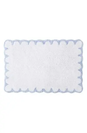 PERI HOME Scallop Detail Cotton Bath Mat - Blue
