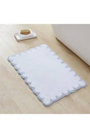 PERI HOME Scallop Detail Cotton Bath Mat - Blue
