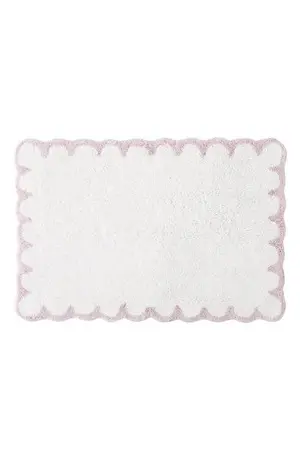 PERI HOME Scallop Detail Cotton Bath Mat - Blush