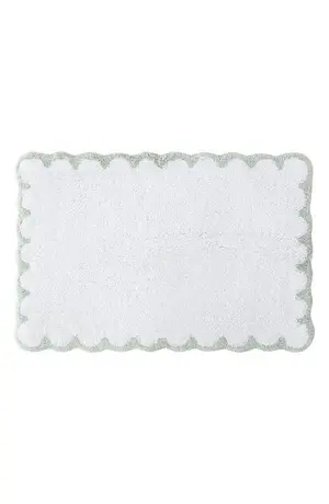 PERI HOME Scallop Detail Cotton Bath Mat - Sage