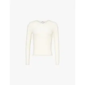 AGOLDE Alma Shrunken Crewneck Top - Oatmilk