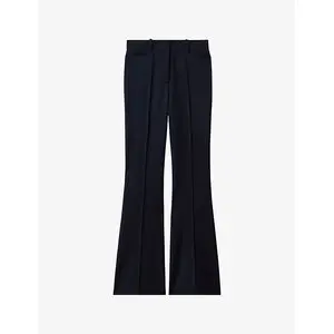 REISS Gabi Flared-leg Trousers - Navy