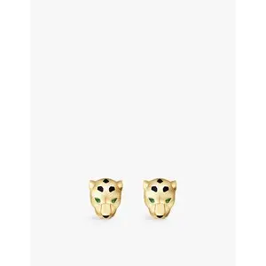 Cartier Panthère 18ct Yellow-gold, Tsavorite, Garnets And Onyx Earrings - Yellow Gold