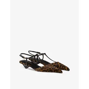 Prada Logo-plaque Leopard Leather Heeled Courts