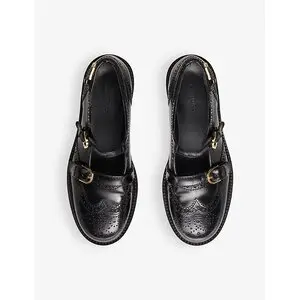 Sandro Double-strap Leather Derby Shoes - Noir / Gris