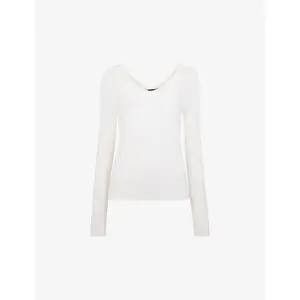 Whistles Essential Slim-fit Ribbed Stretch-woven Top