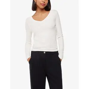Whistles Essential Slim-fit Ribbed Stretch-woven Top