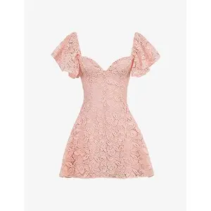 House Of Cb Verity Sweetheart-neck Lace Mini Dress