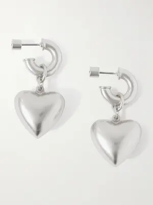 ROXANNE ASSOULIN Heart & Soul Hoop Earrings - Silver