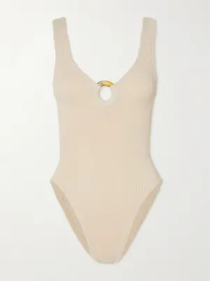 Hunza G Celine Seersucker One Piece Swimsuit - Pink