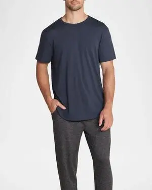 Barefoot Dreams Apos;s Malibu Collection Cotton Modal Crewneck T-shirt - Blue