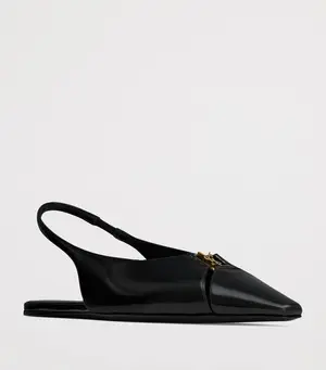 Saint Laurent Babylone Slingback Flats - Black