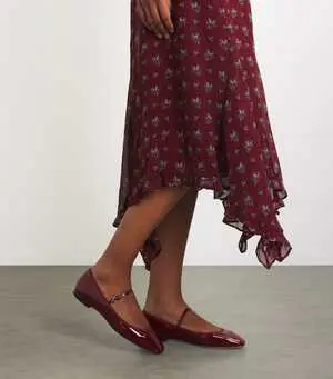 Paige Patent Leather Jolie Ballet Flats - Burgundy