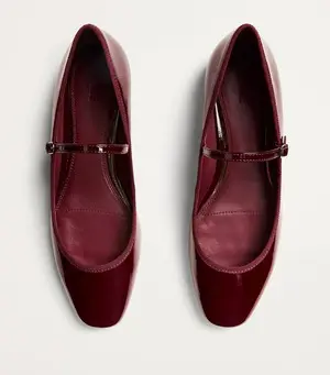 Paige Patent Leather Jolie Ballet Flats - Burgundy