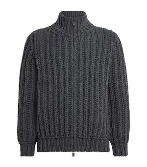 Corneliani Wool-cashmere Zip-up Sweater
