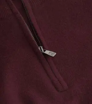 Corneliani Wool-cashmere Zip-up Sweater - Burgundy