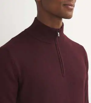 Corneliani Wool-cashmere Zip-up Sweater - Burgundy