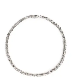 SUZANNE KALAN Gold And Diamond Tennis Necklace - White